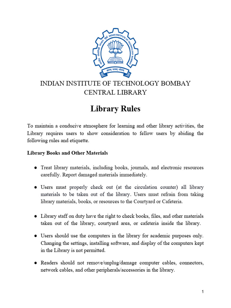 Library Rules and Regulations | PDF | Libraries