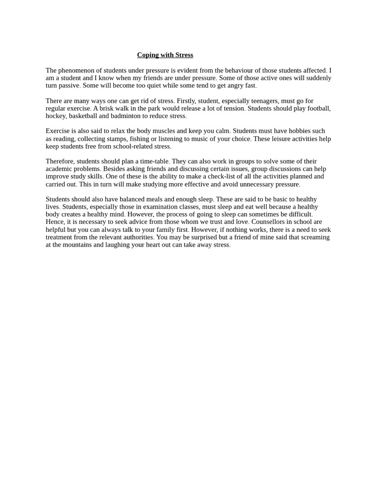 Coping With Stress | PDF