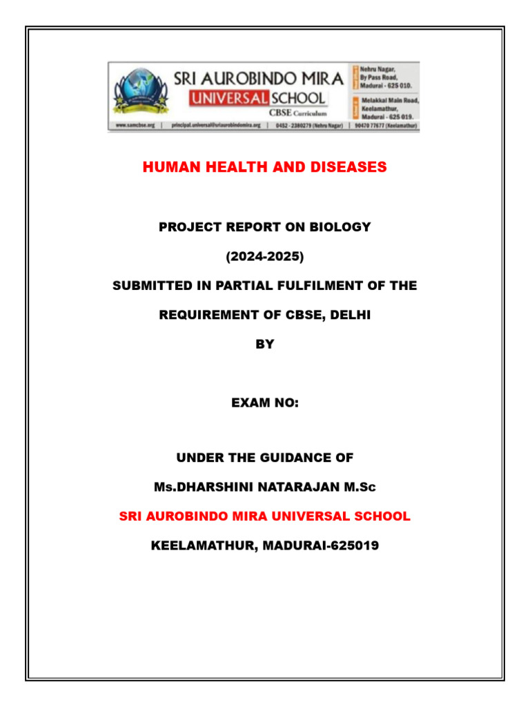 Human Health and Diseasesfront Page | PDF
