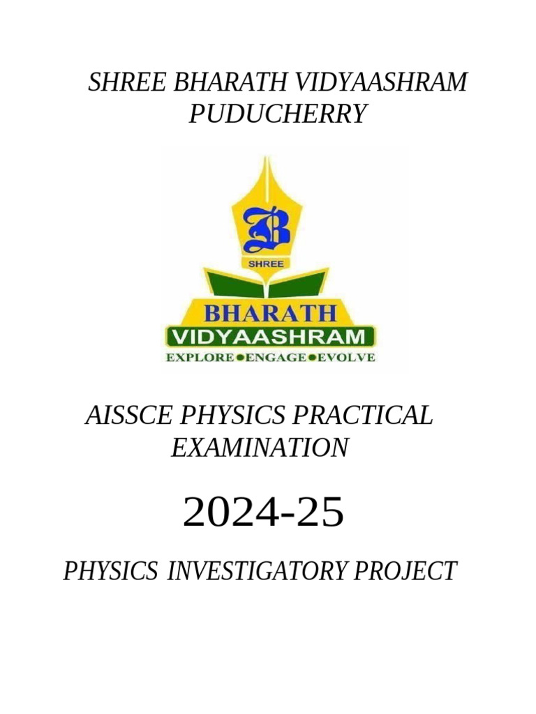 Shree Bharath Vidyaashram Puducherry | PDF