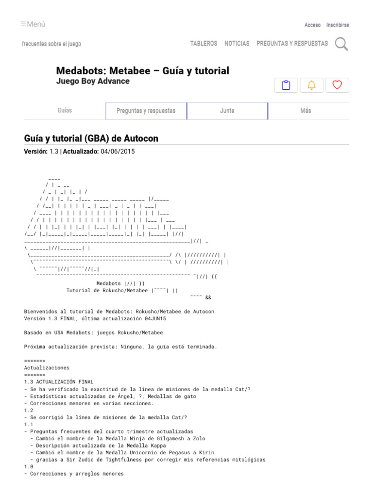 Medabots - Metabee - Guide and Walkthrough - Game Boy Advance - by ...