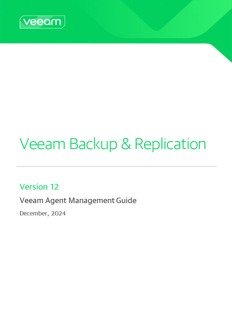 Veeam Backup 12 Agent Management Guide | PDF | Backup | Cloud Computing