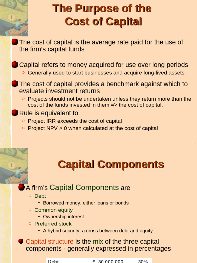Cost of Capital Presentation | PDF | Cost Of Capital | Capital Structure