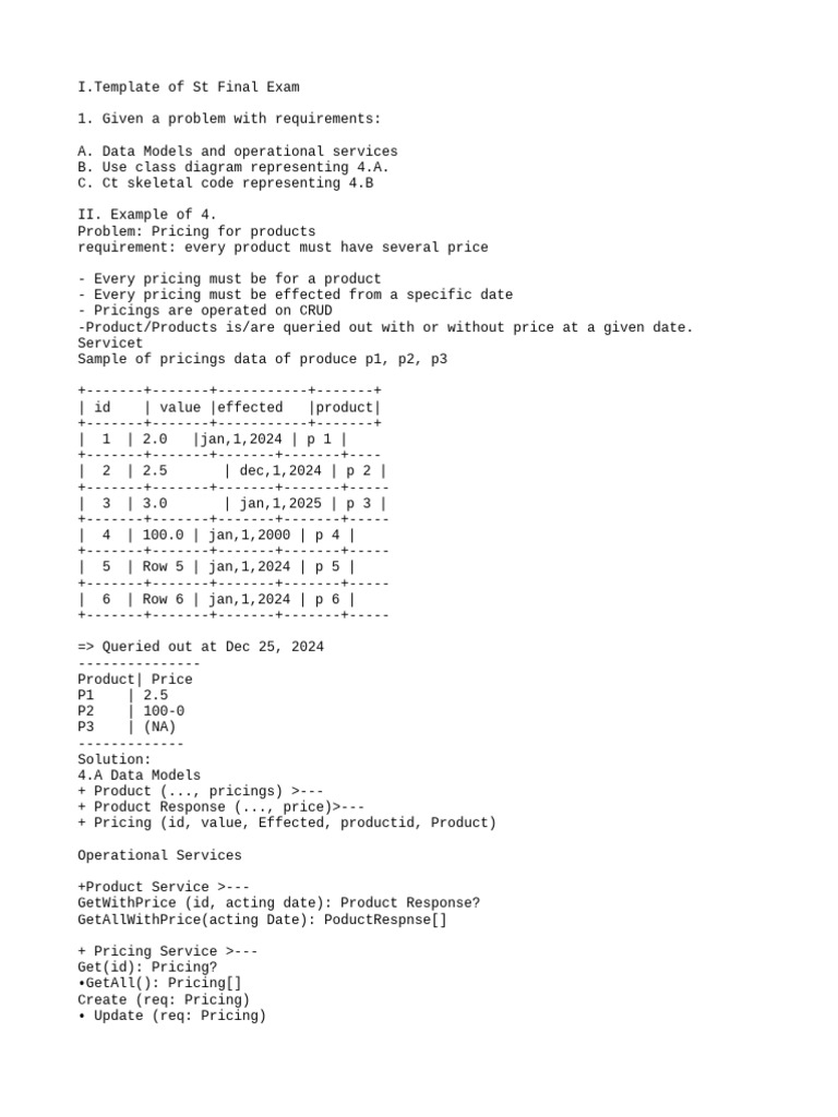 Template Final Exam (OOAD) | PDF | Computer Programming | Computing