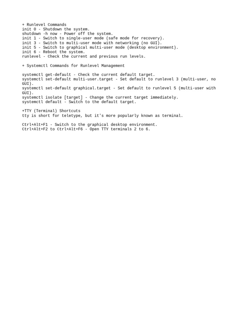 + Runlevel Commands | PDF