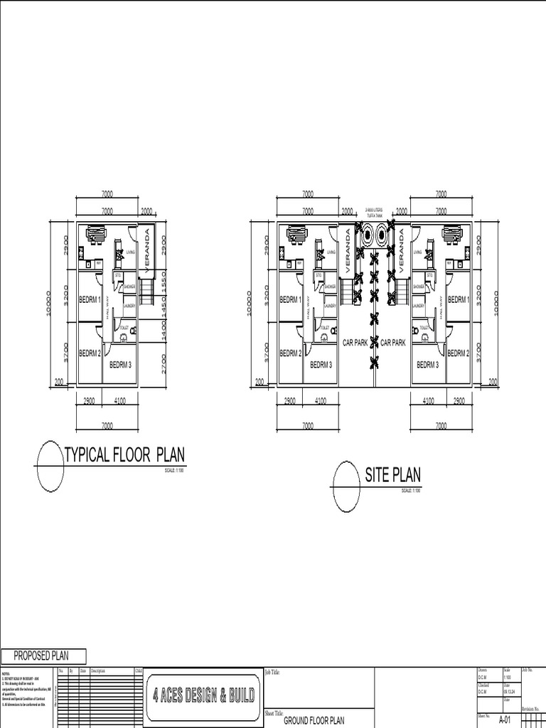 Proposed 3 Bedroom House Plan | PDF