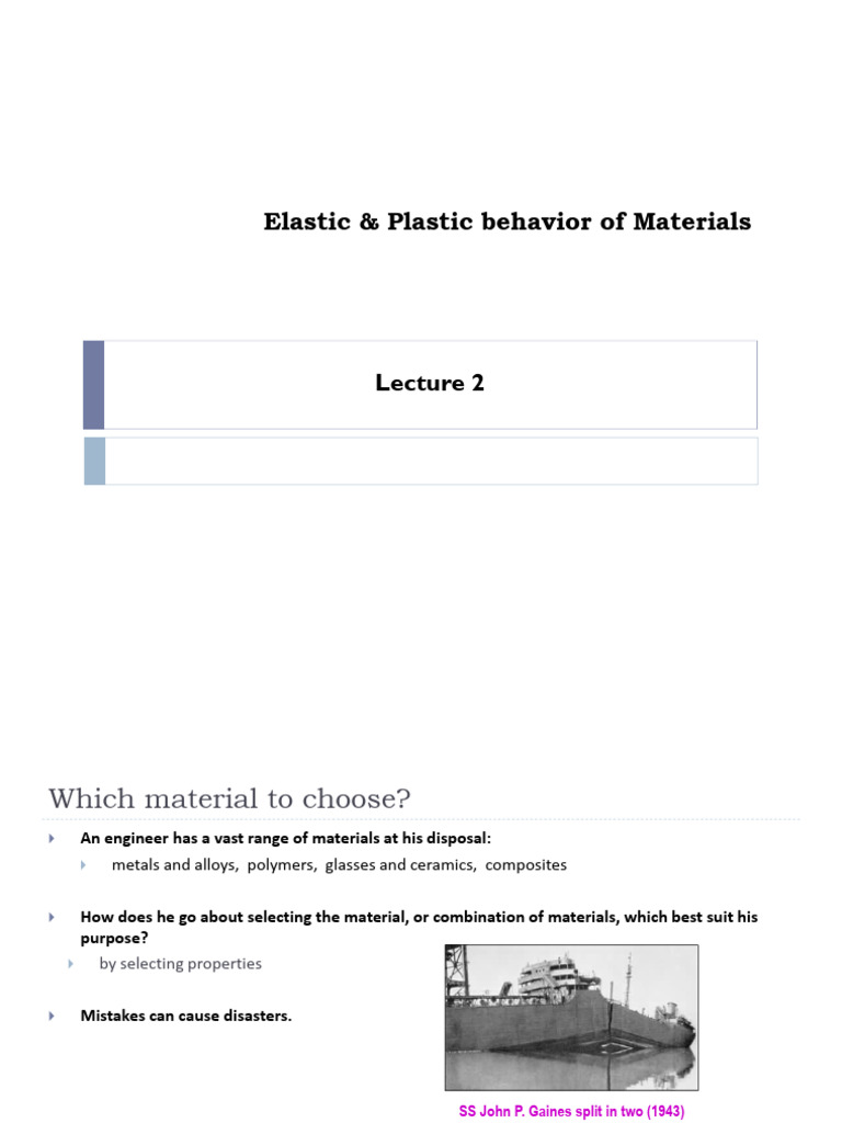 Elastic & Plastic Material Behavior | PDF | Deformation (Engineering ...