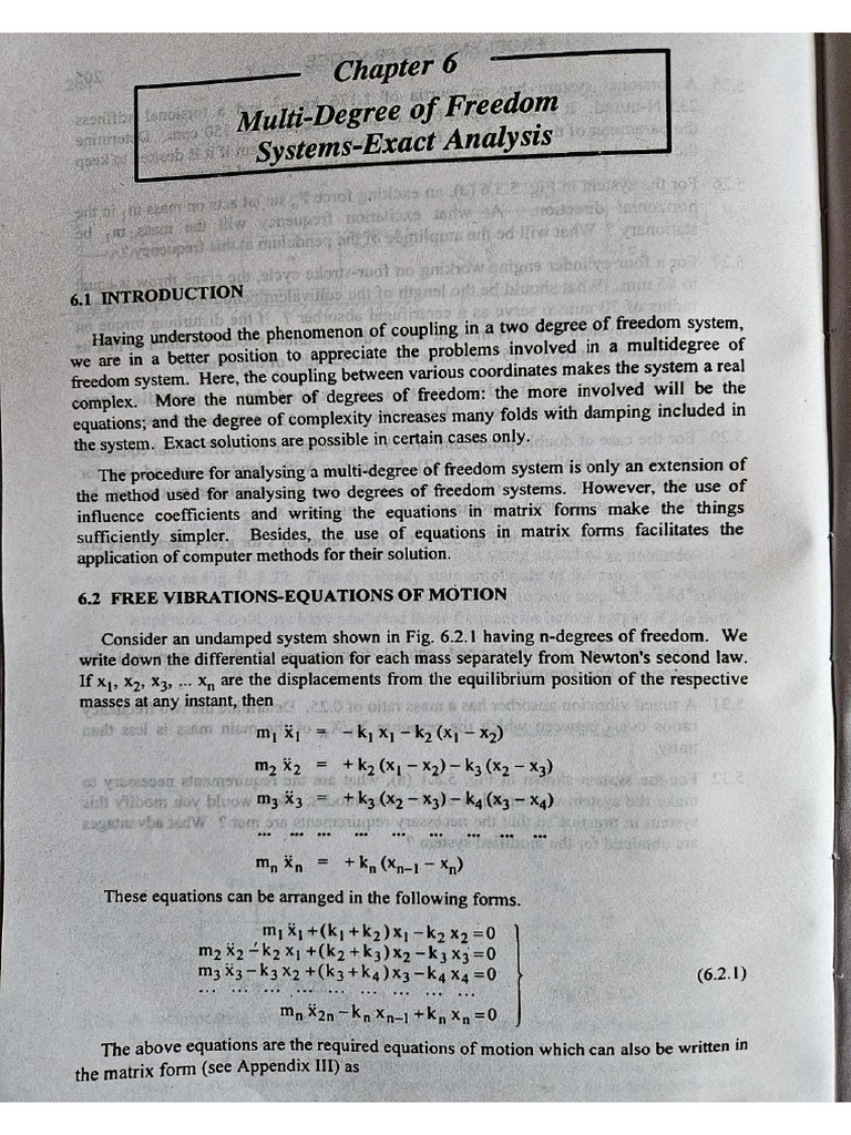Chapter 4 Multi degree of freedom in vibrations | PDF