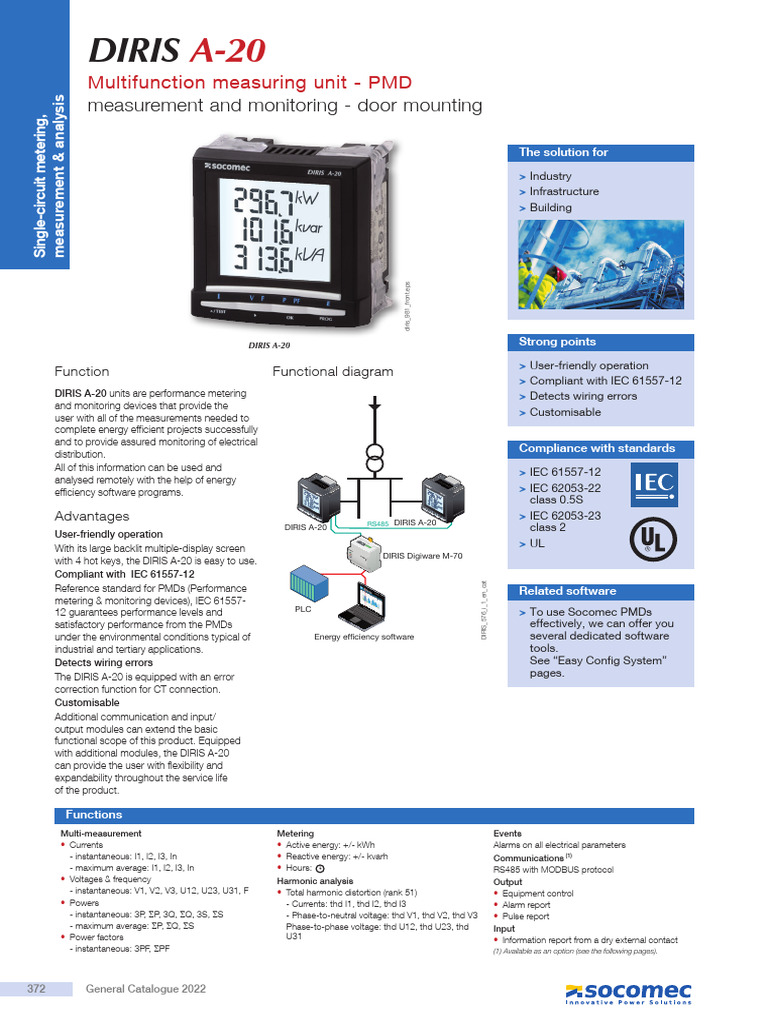 Diris A 20 Multifunction Measuring Unit PMD Catalogue Pages 2024 10 D ...