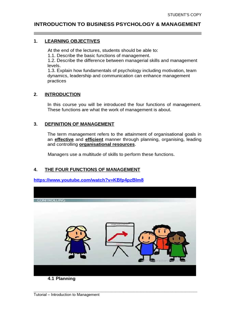 L01 Introduction To Business Psychology & Management (Business ...