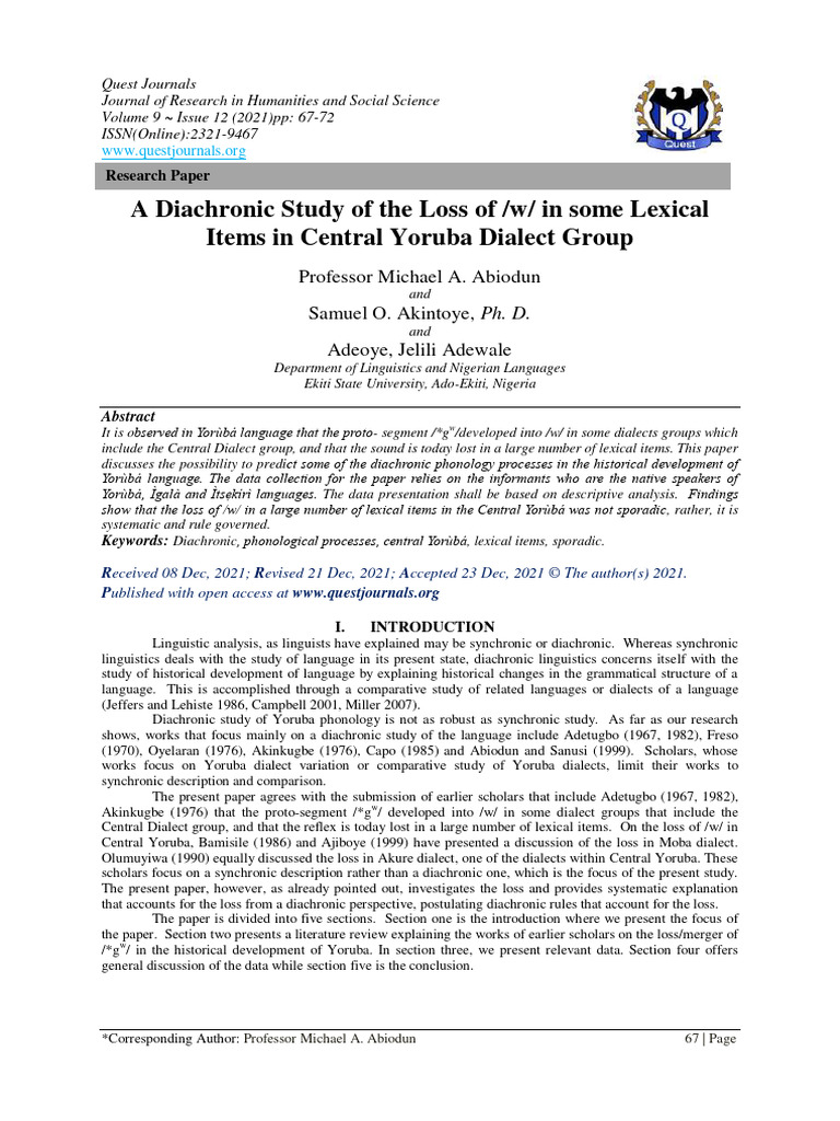 A_Diachronic_Study_of_the_Loss_of_w_in_s | PDF | Human Communication ...