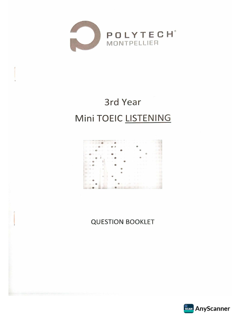 Booklet Mini Test 60 Min Listening | PDF