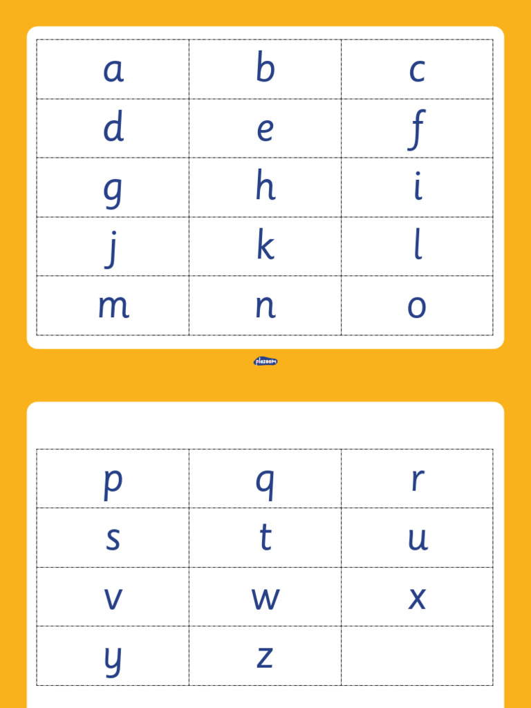 Year 1 Spag Alphabetical Order Alphabet Cards | PDF