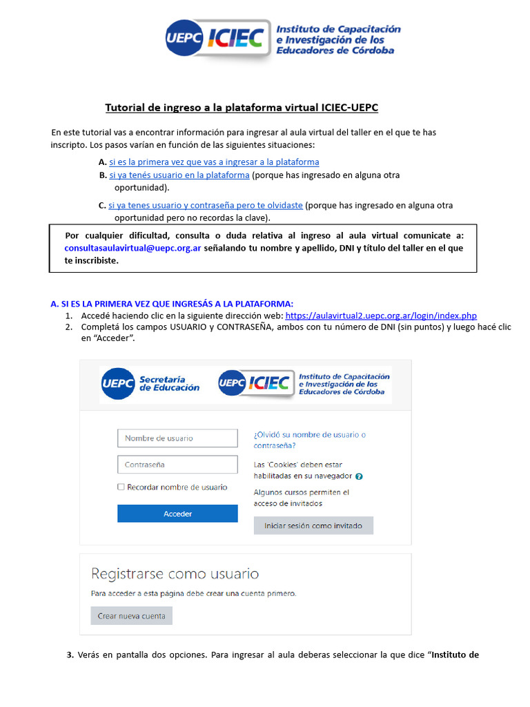 Tutorial Ingreso Al Aula Virtual 2022 | PDF | Contraseña | Informática