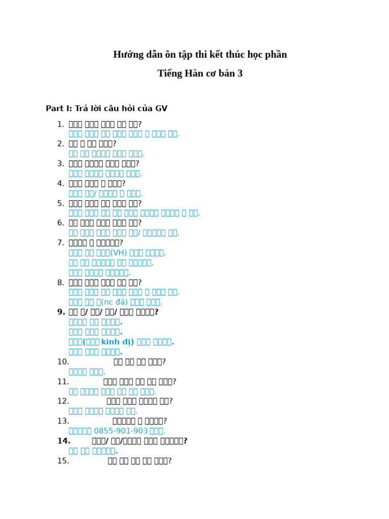 Hướng dẫn ôn tập thi KTHP THCB3 | PDF