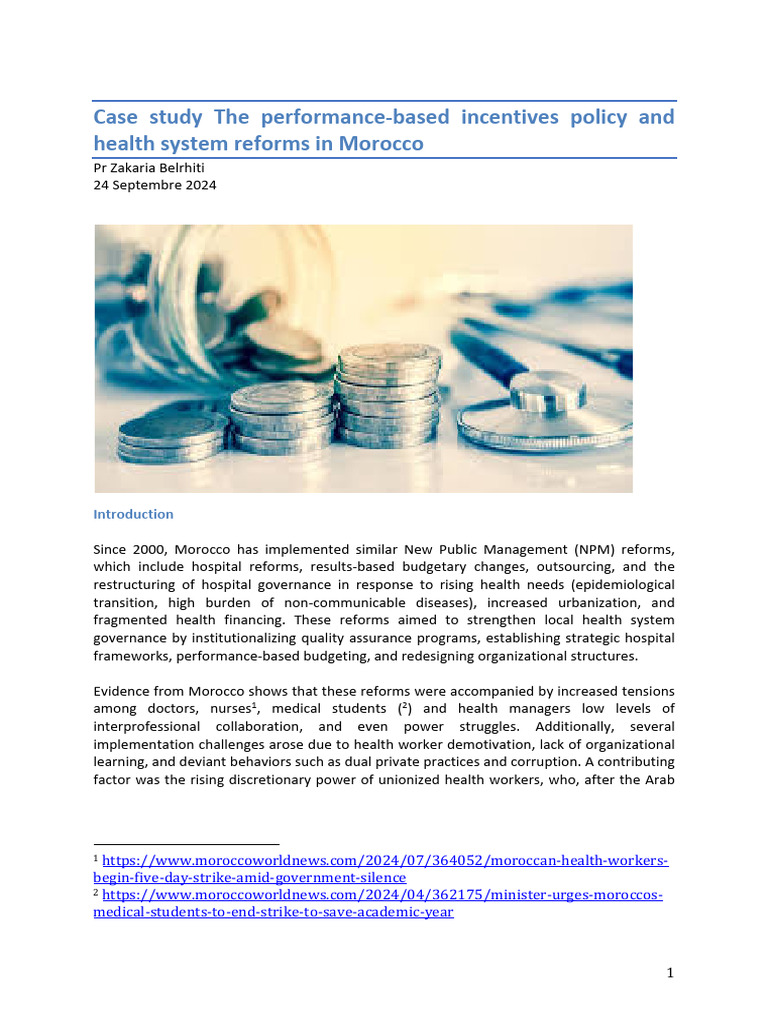 Morocco Health Reforms Case Study | PDF | Salary | Health Care