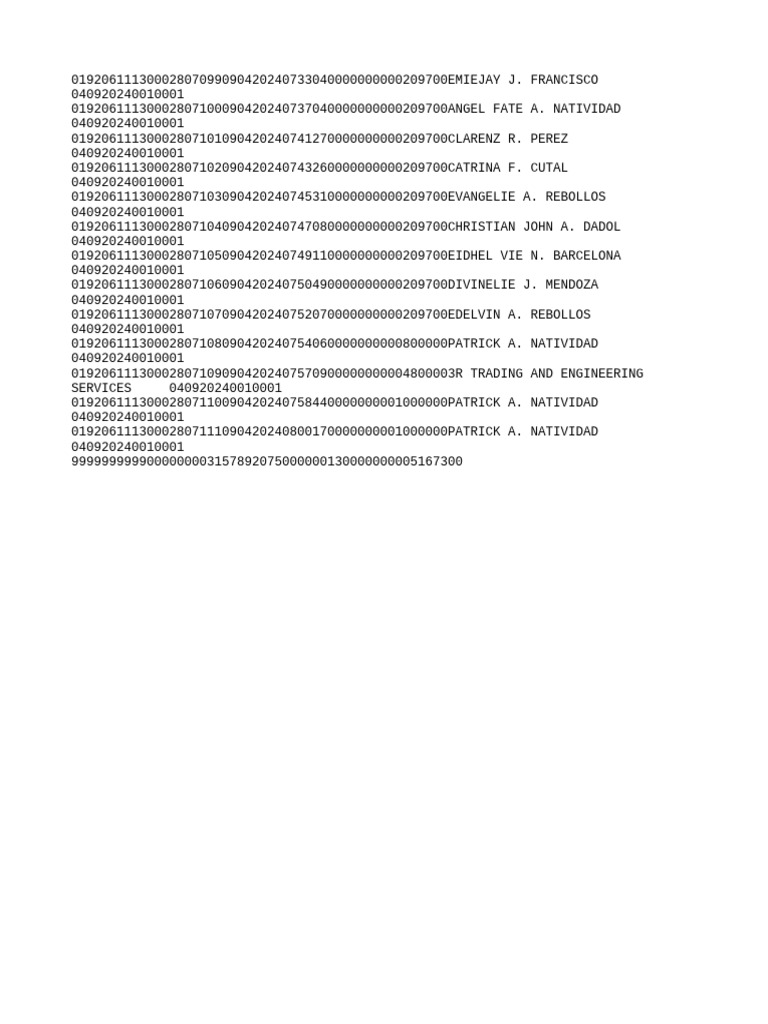 Transaction Records List | PDF