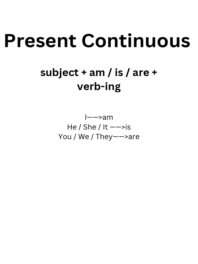 Present Continuous Tense | PDF