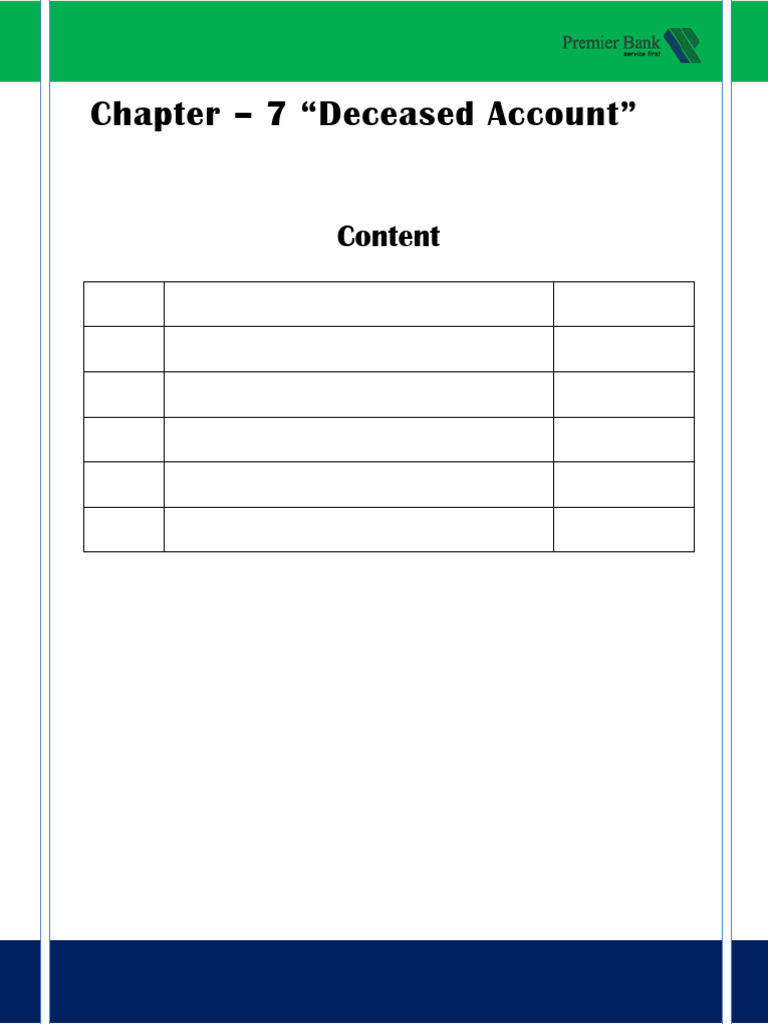Chapter 7 Deceased Account | PDF | Personal Finance | Financial Services