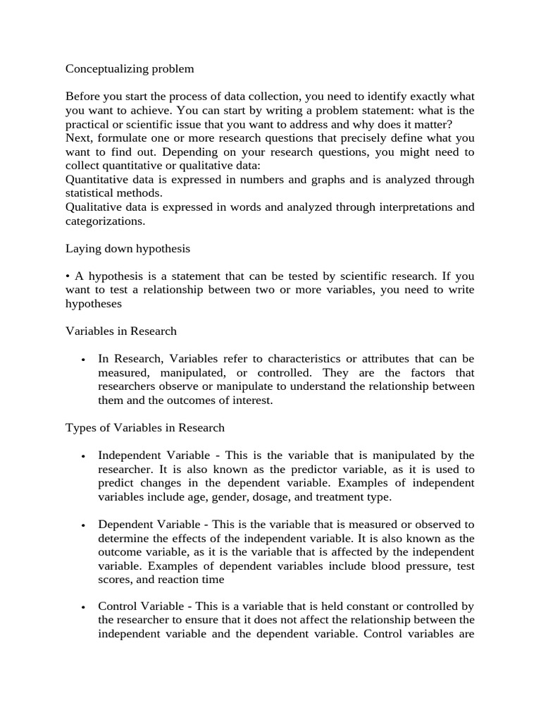 Tools of Data Collection | PDF | Hypothesis | Dependent And Independent ...