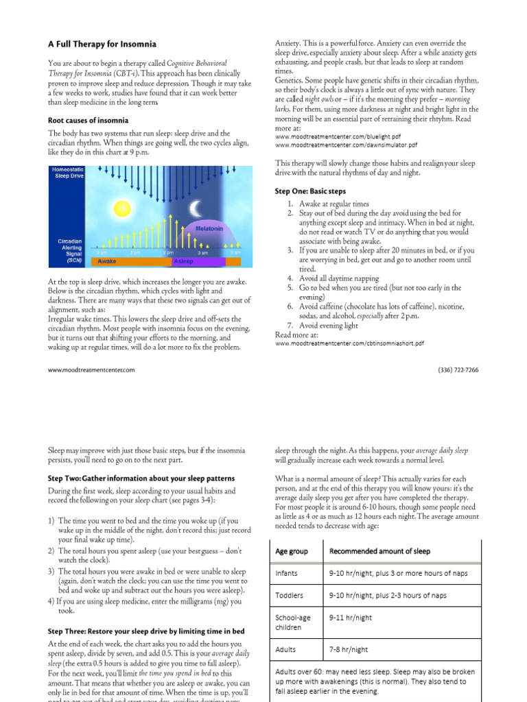 CBT Insomnia | PDF