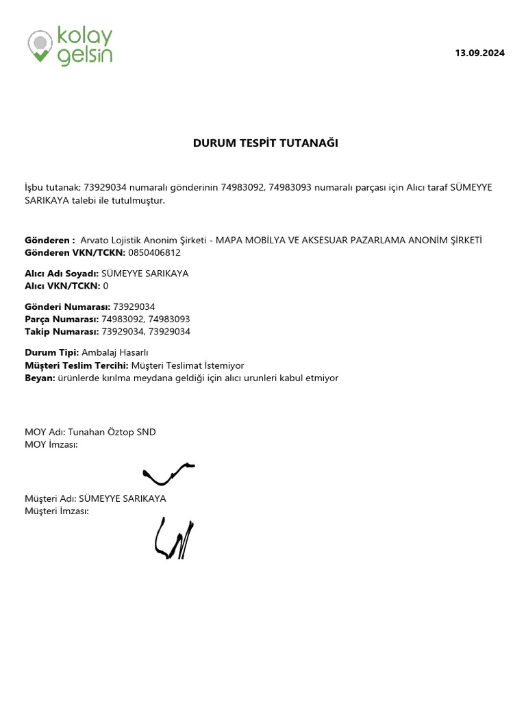 Hasar Tutanağı | PDF