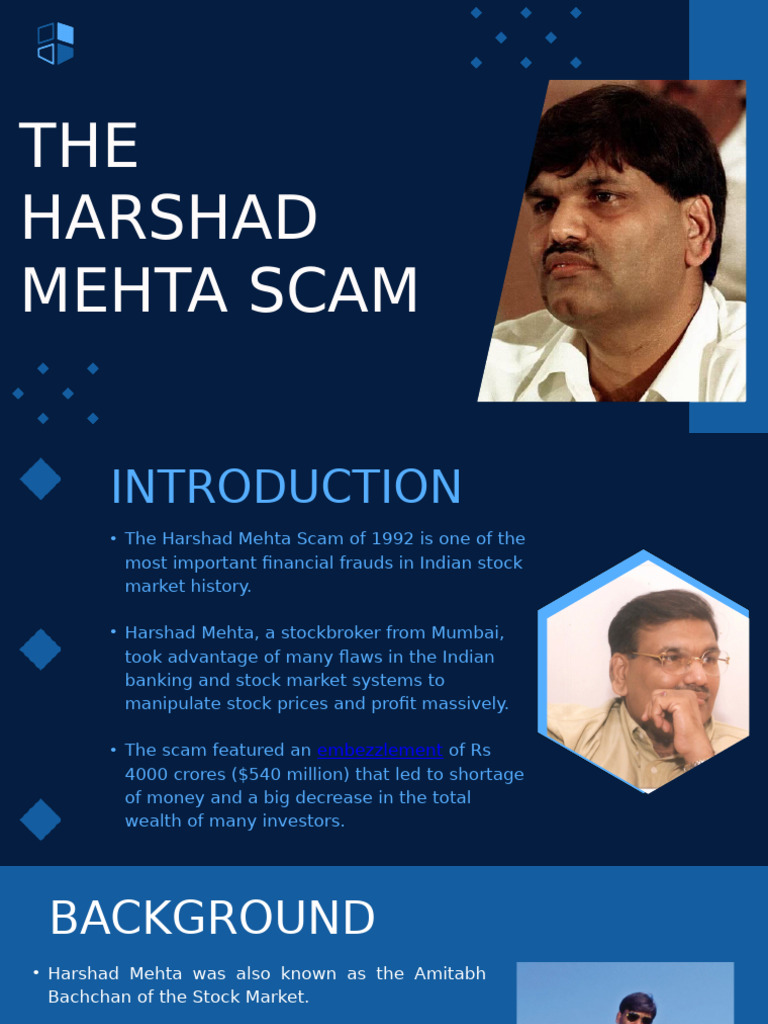 1992 Harshad Mehta Stock Scam Overview | PDF | Financial Economics ...