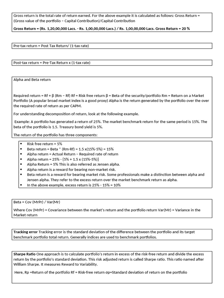 Ratios | PDF | Sharpe Ratio | Beta (Finance)