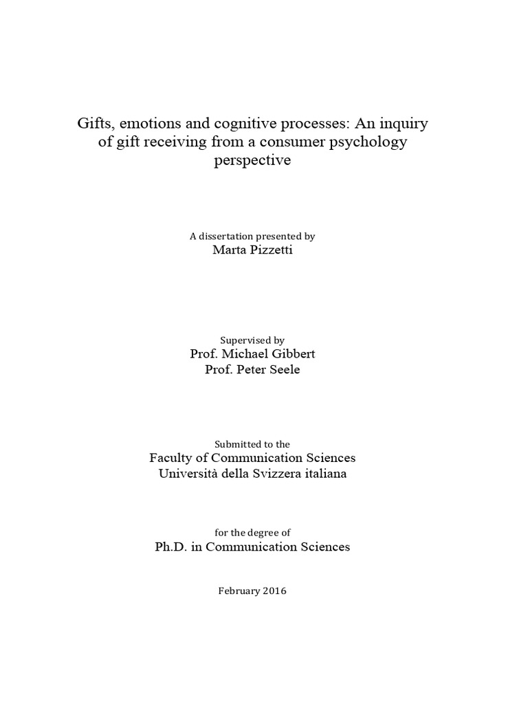Gifts, Emotions, and Cognitive Process | PDF | Gift | Anthropology