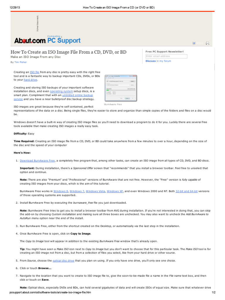 Create ISO Image from Disc Guide | PDF | Usb Flash Drive | Dvd