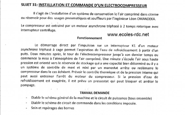 Exercice de Schemas Electriques Sujet 31 | PDF