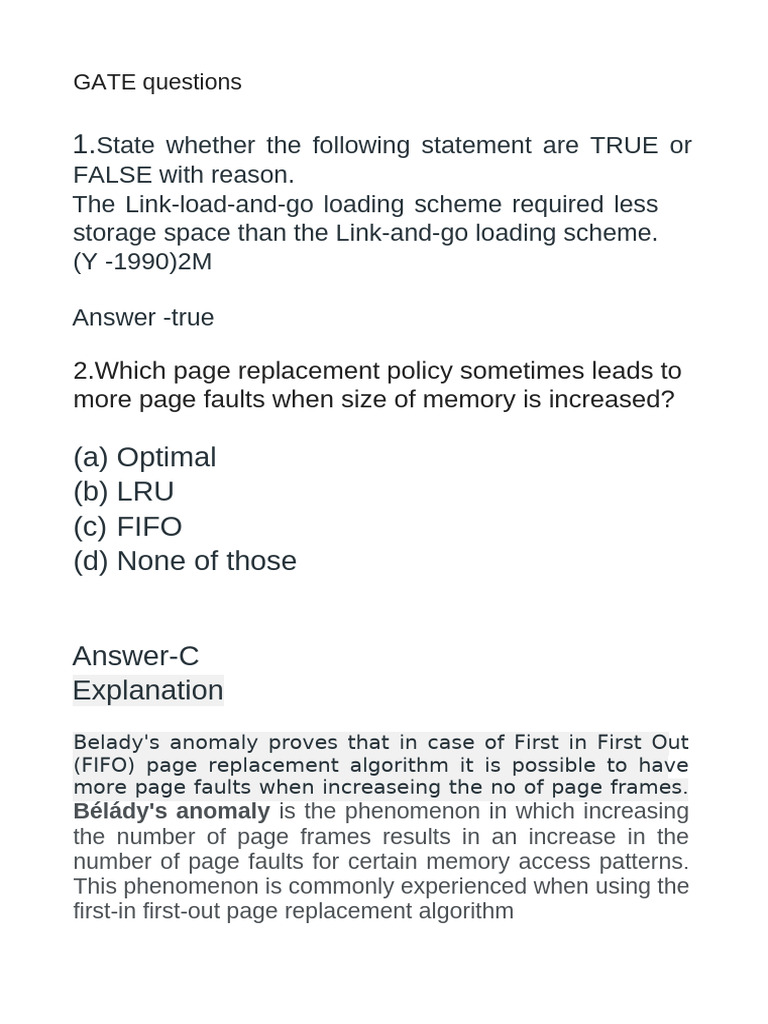 Gate Os1 | PDF | Process (Computing) | Disk Storage