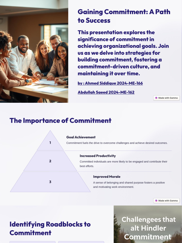 Gaining Commitment a Path to Success (1) | PDF | Employee Retention | Goal