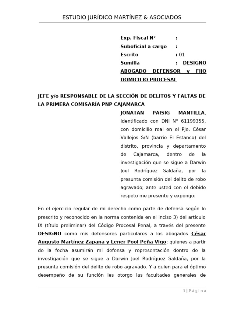 Designo Abogado Defensor-24 | PDF | Ley procesal | Gobierno