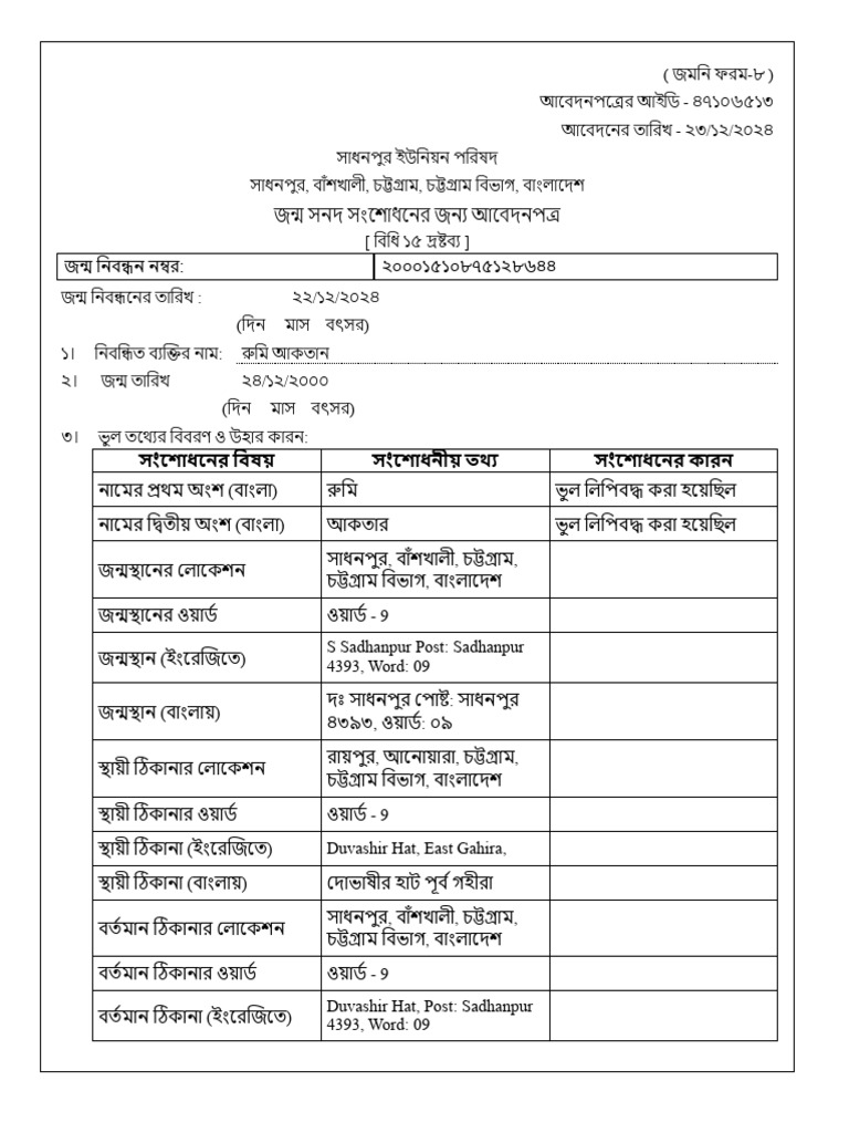 Correction Application Print | PDF