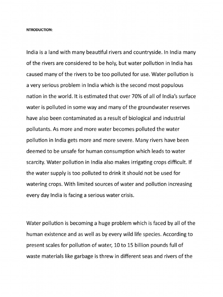 Water Pollution Project | PDF