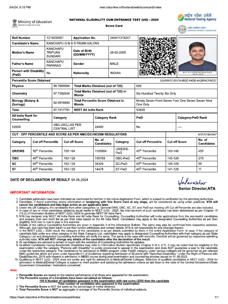 neet result | PDF