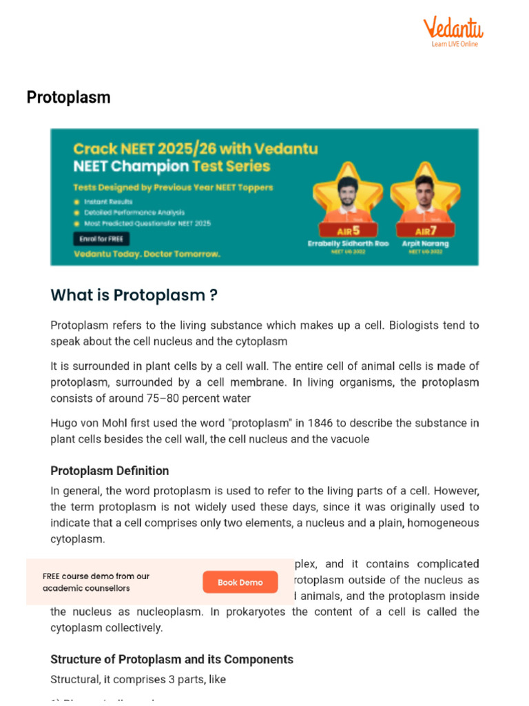 Protoplasm | PDF