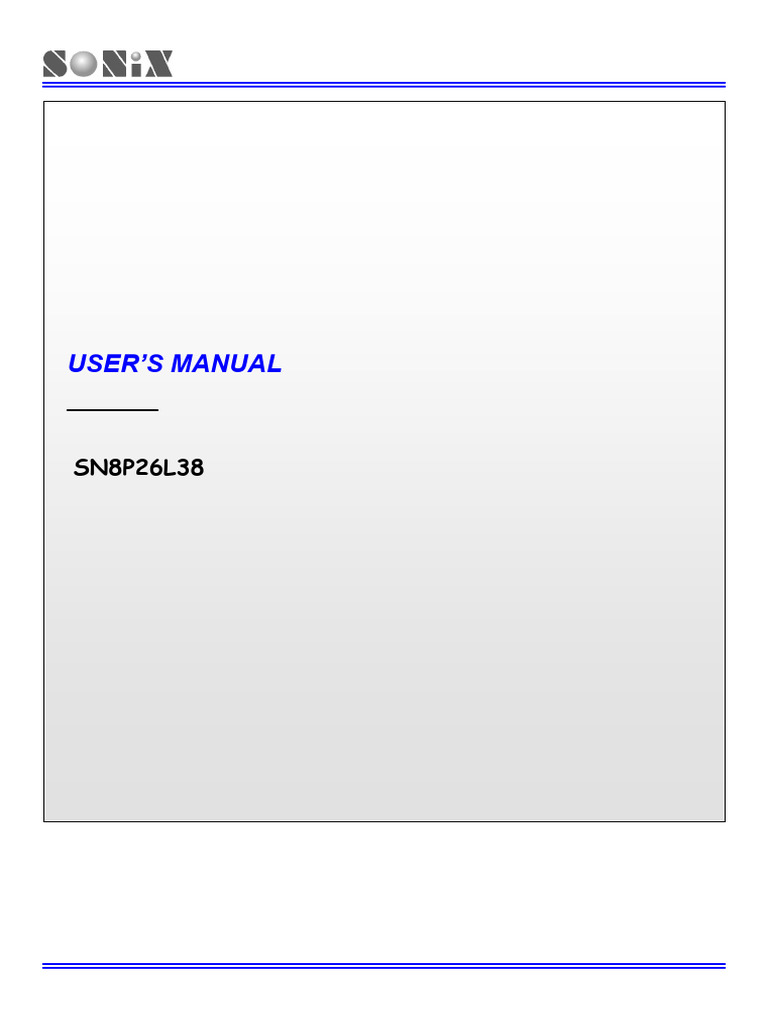 Sonix SN8P26L38 | PDF | Microcontroller | Random Access Memory