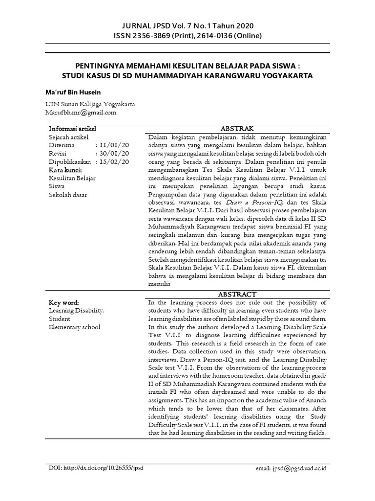Jurnal Psi Belajar | PDF
