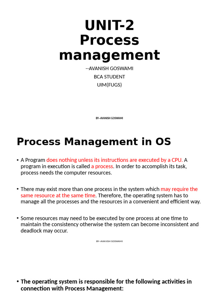 UNIT-2 Process Management | PDF | Scheduling (Computing) | Process ... UNIT-2 Process Management | PDF | Scheduling (Computing) | Process ...