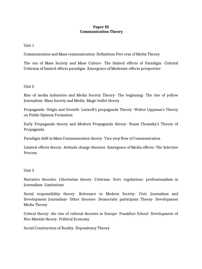 Communication theory | PDF | Communication | Propaganda