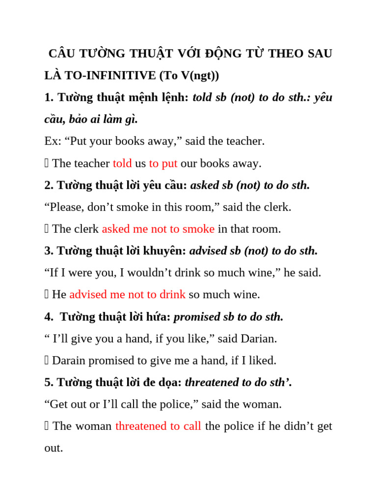 CÂU-TƯỜNG-THUẬT-VỚI-ĐỘNG-TỪ-THEO-SAU-LÀ-TO | PDF