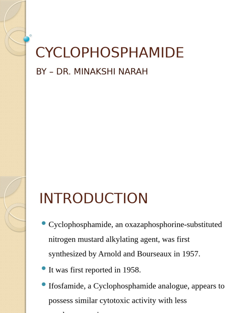 Cyclophosphamide Overview and Uses | PDF | Clinical Medicine | Medical ...