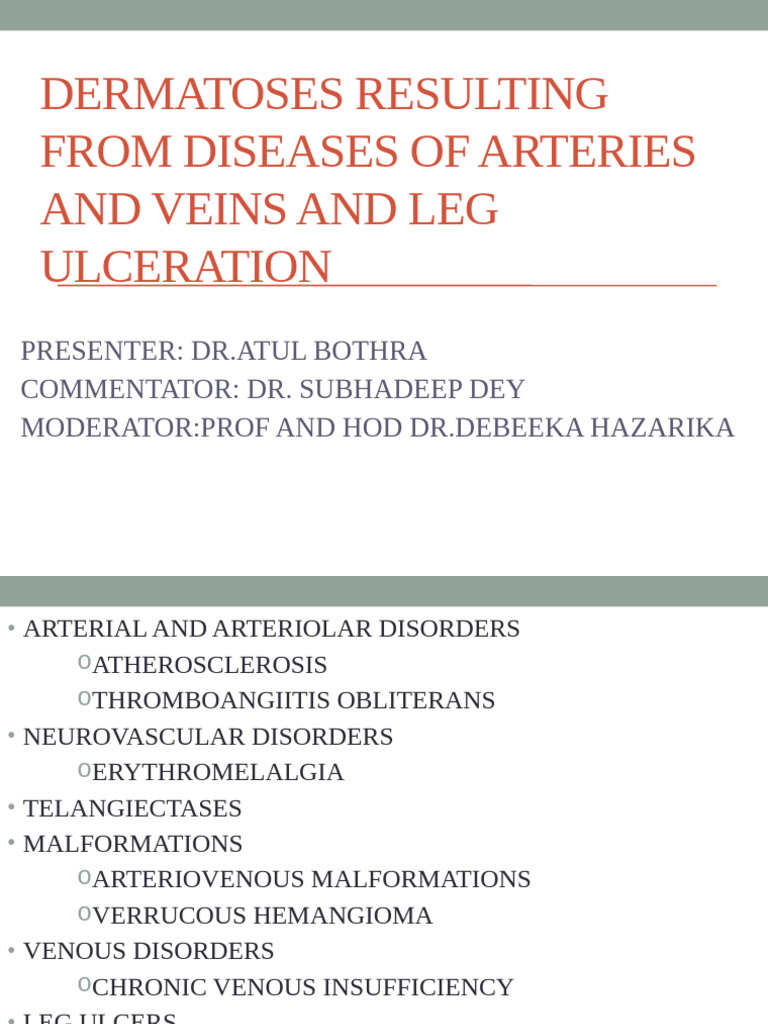 Vascular-Related Dermatoses and Leg Ulcers | PDF | Vein | Thrombosis