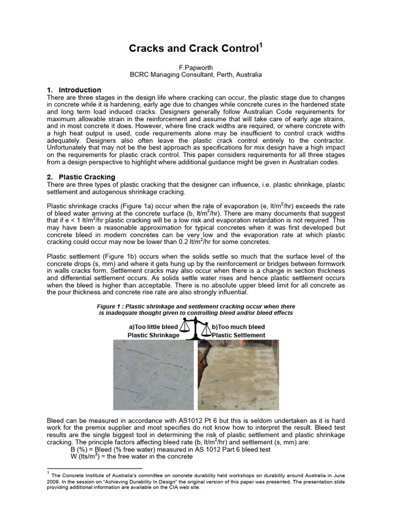2009-06 CIA Achieving Durability In Design - Crack Control | PDF ...