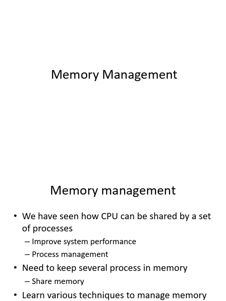 MEMORY MANAGEMENT | PDF | Computer Data | Software Engineering