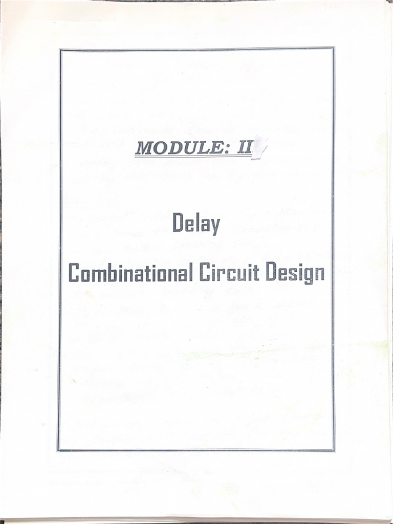 Delay combinational circuit design module 2 | PDF