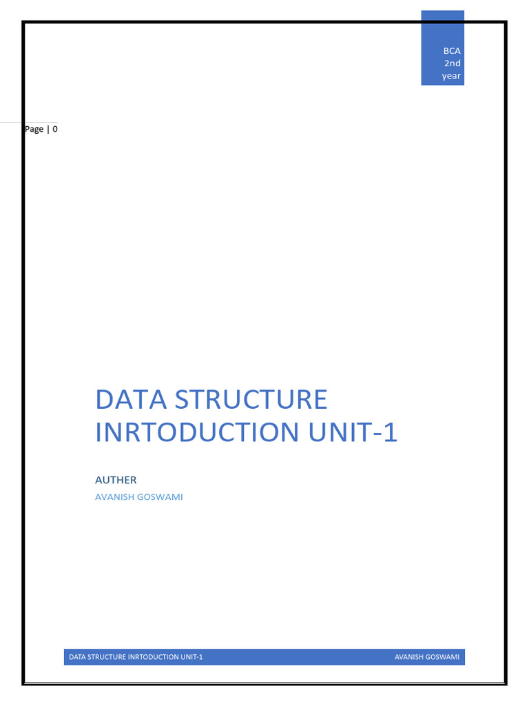 Data Structure Inrtoduction Unit-1 | PDF | Data Type | Time Complexity