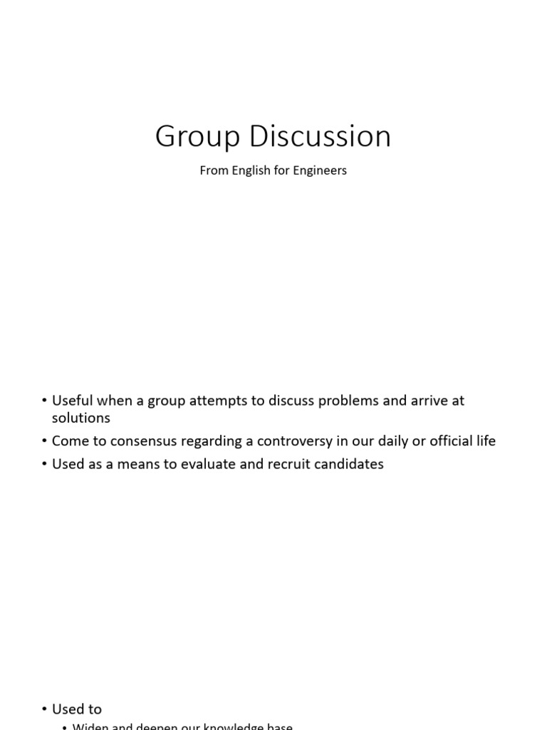 Group Discussion | PDF